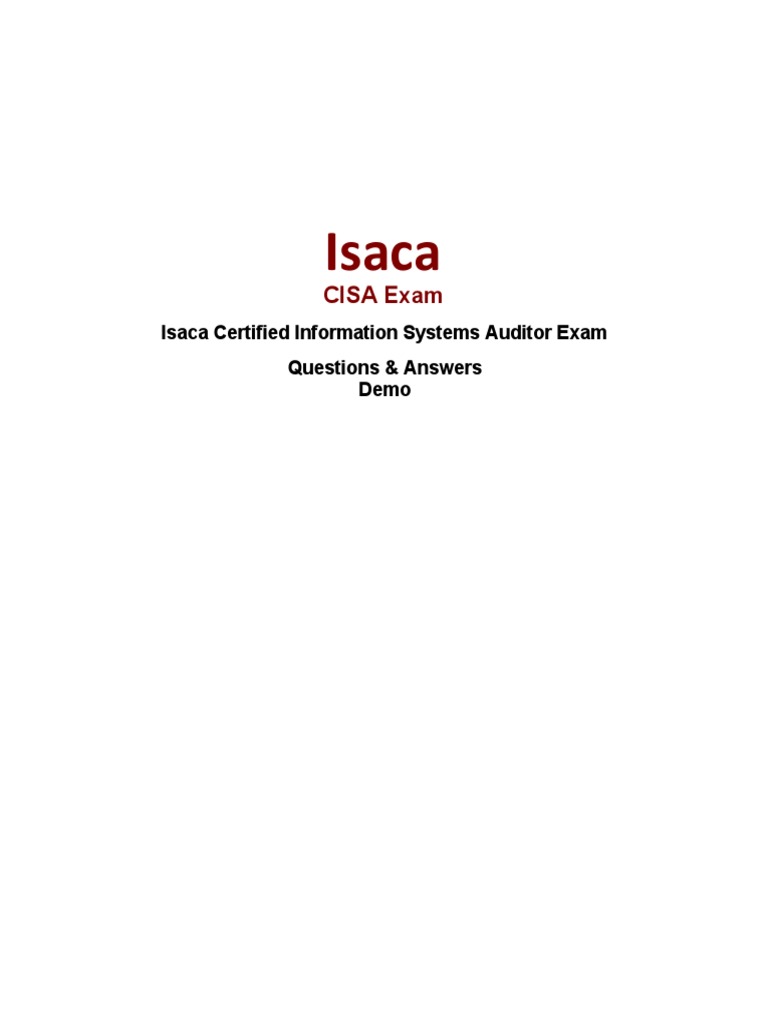 CISA Questions | PDF | Internal Control | Internal Audit