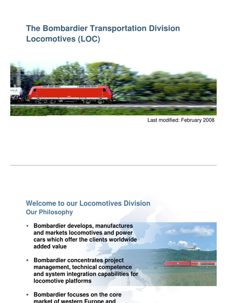 Bombardier Presentation LOC Division | PDF | Locomotives | Manufactured ...