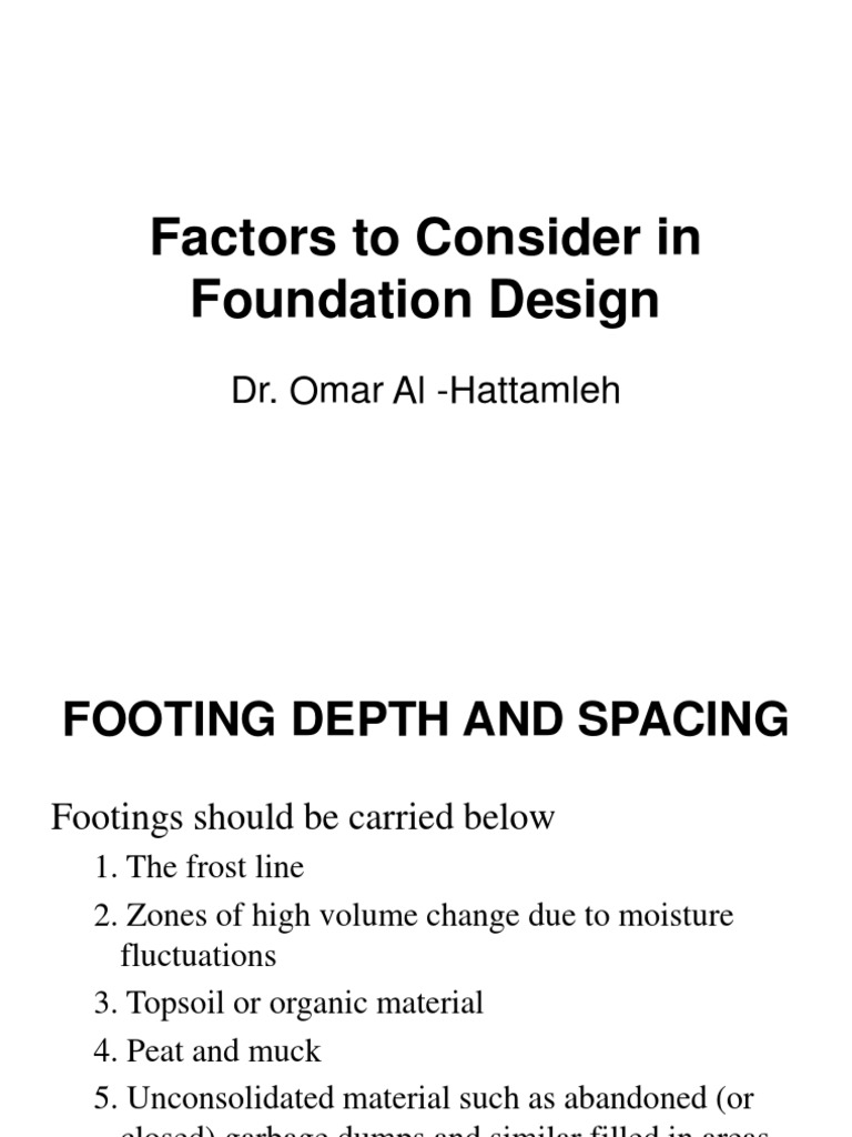 5 Factors To Consider in Foundation Design | PDF | Soil | Basement