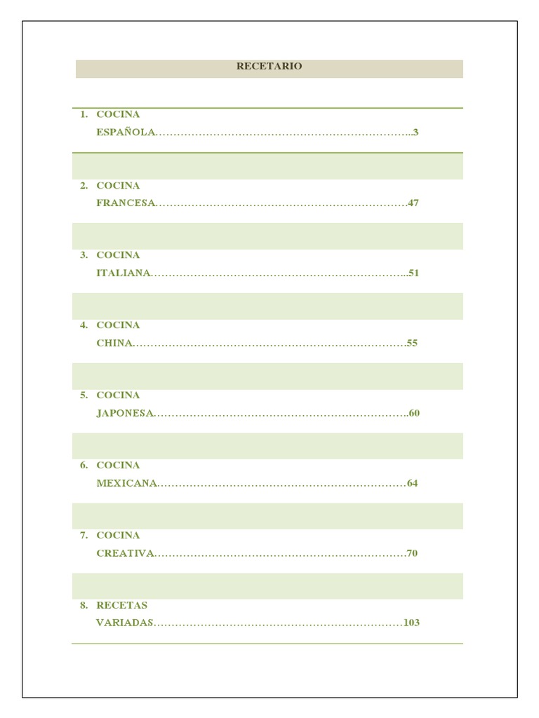 Recetas Cocina Internacional | PDF | Cocina mediterranea | Preparación ...