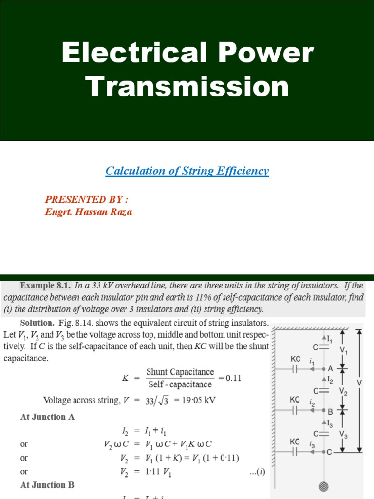 Electrical Power Transmission: Calculation of String Efficiency | PDF