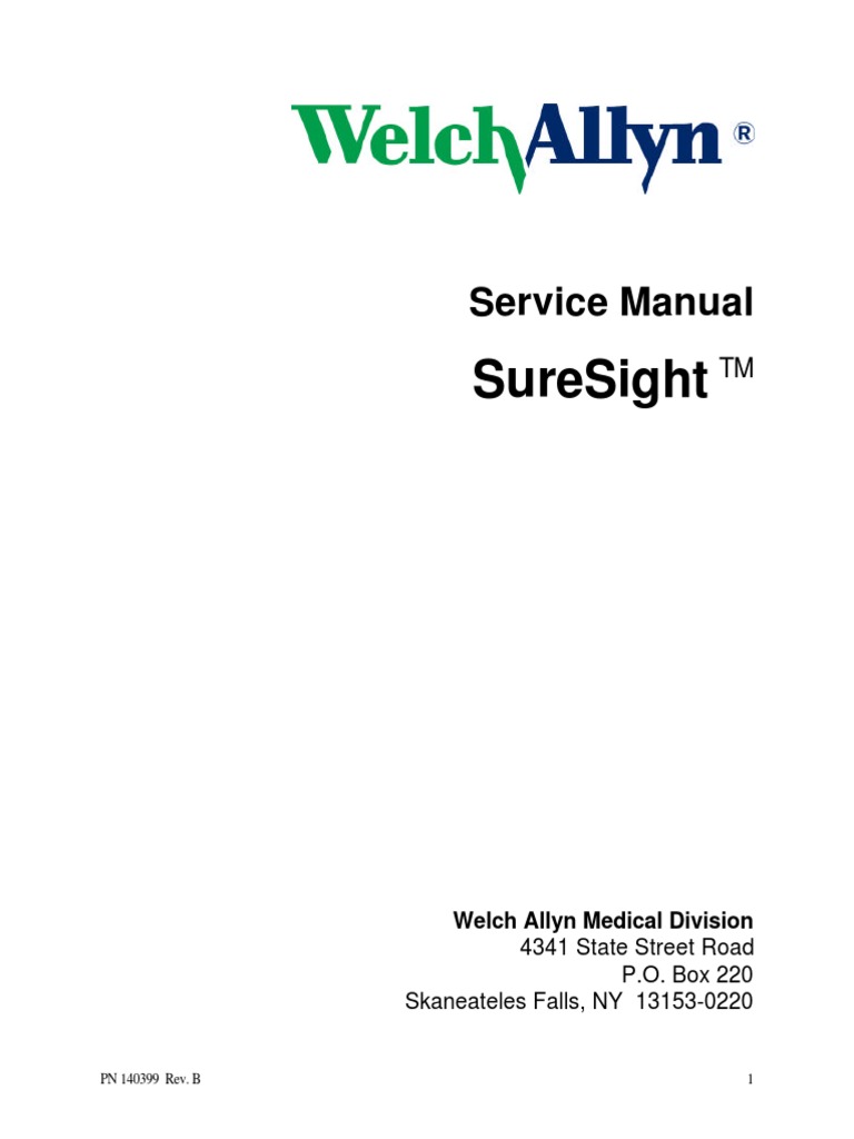 Suresight: Service Manual | PDF | Camera | Infrared
