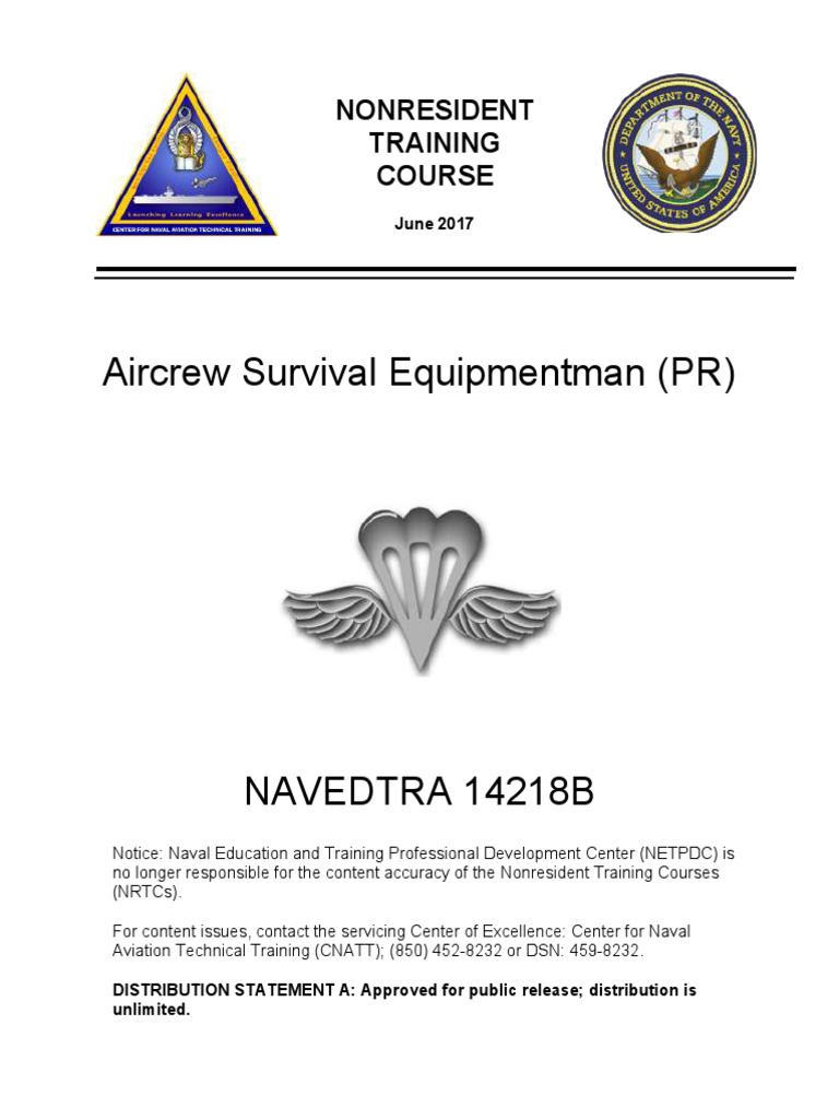 Aircrew Survival Equipmentman (PR) : Nonresident Training Course | PDF ...