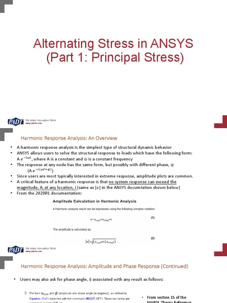 Alternating Stress in ANSYS (Part 1: Principal Stress) : We Make ...