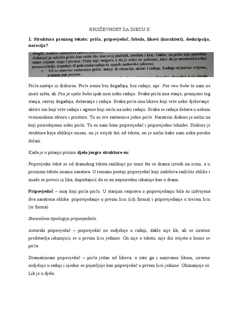 Književnost Za Djecu II - Pitanja I Odgovori | PDF