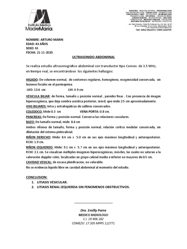 Formato Ecograma Abdominal | PDF