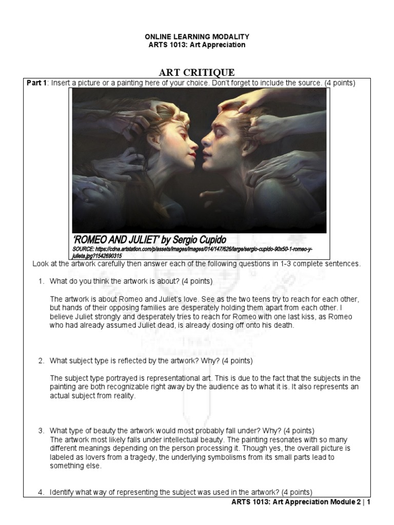 Sergio Cupido's Romeo and Juliet Art Analysis | PDF | Romeo And Juliet ...