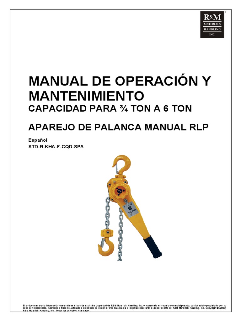 Polipasto de Palanca | PDF | Derechos de autor | Ingeniería mecánica