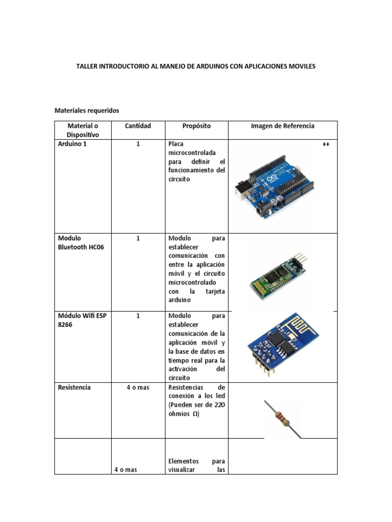Introducción al control de circuitos electrónicos mediante aplicaciones móviles y Arduino | PDF ...