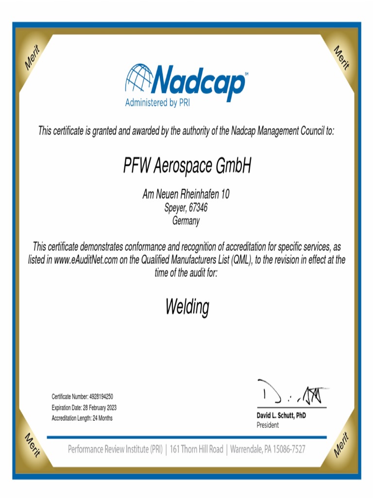 PFW Aerospace GMBH: Am Neuen Rheinhafen 10 | PDF | Welding | Construction