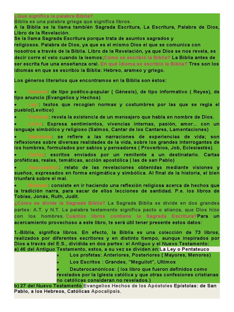 Significado y Estructura de la Biblia | PDF | Viejo Testamento | Biblia