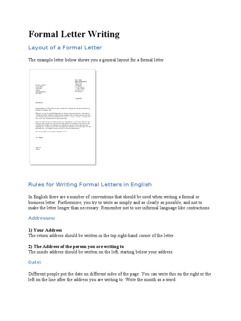 Formal Letter Writing | PDF | Cognitive Science | Human Communication