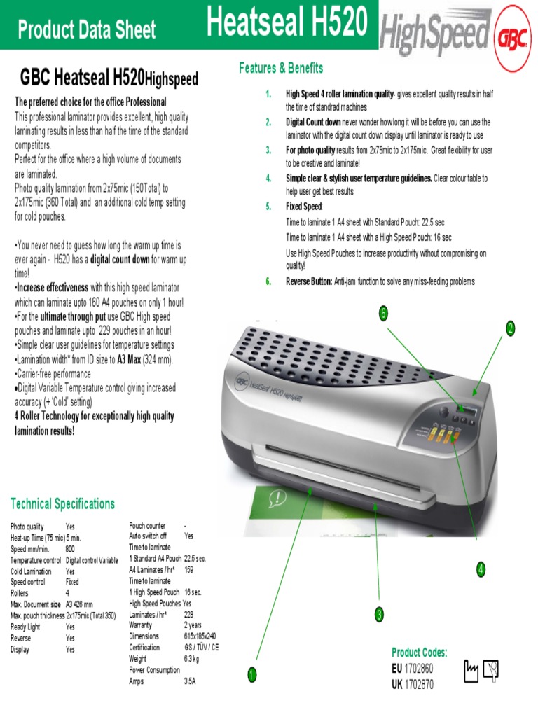 Heatseal H520: Product Data Sheet | PDF