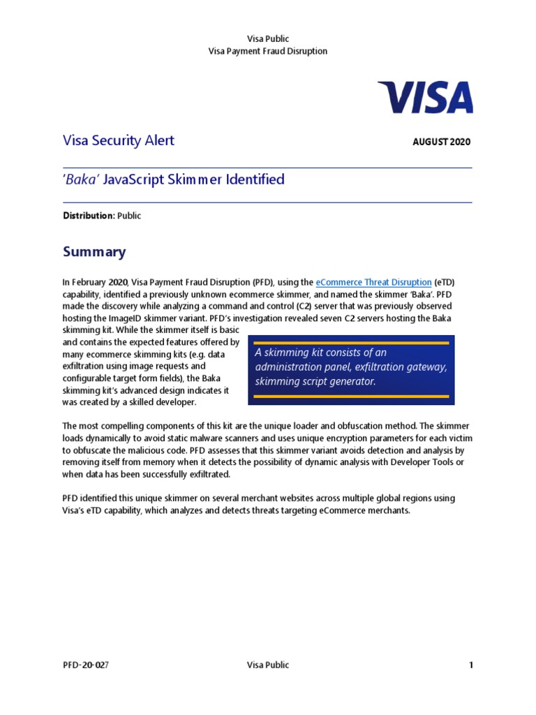 Visa Security Alert: Baka' JavaScript Skimmer Identified | PDF ...