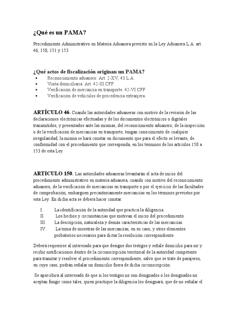 Qué Es Un PAMA | PDF | aduana | Comercio