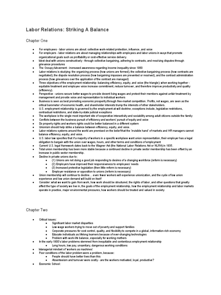 Labor Relations - Striking A Balance | Download Free PDF | Congress Of ...