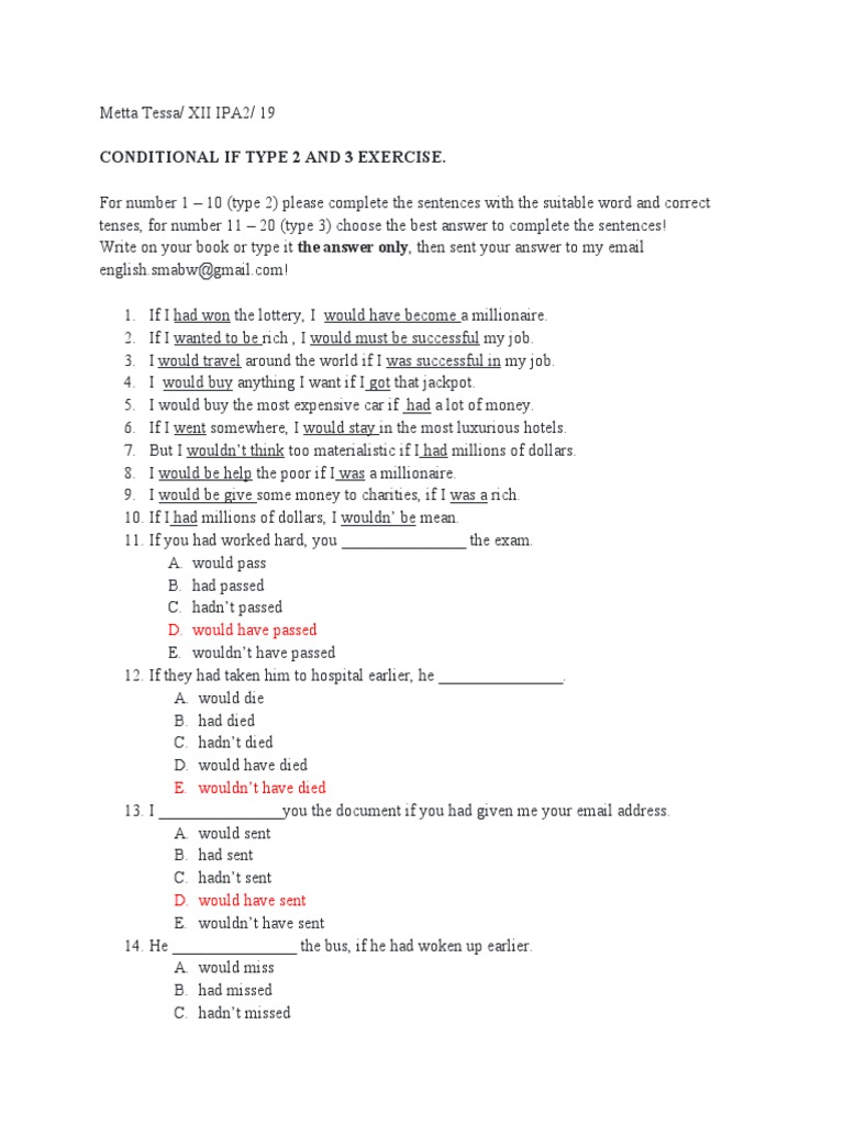 Conditional If Type 2 and 3 Exercise | PDF | Gaming And Lottery
