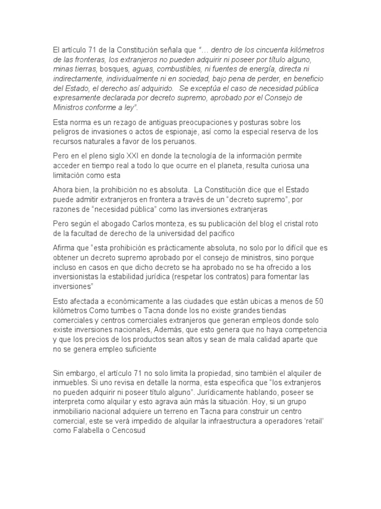 El Artículo 71 de La Constitución | PDF