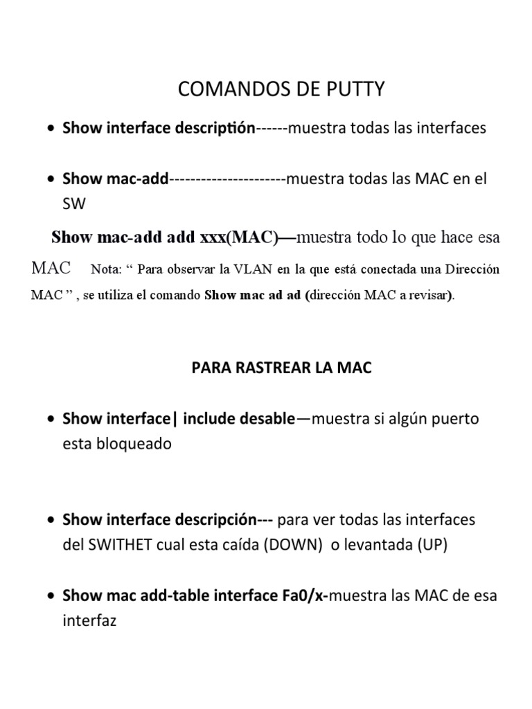 Comandos Putty | PDF