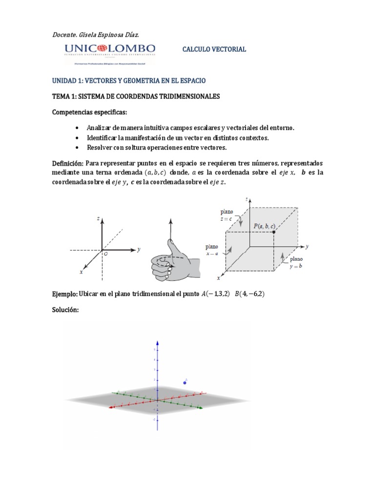TEMA 1 Vectores y Geometría en El Espacio | PDF | Vector Euclidiano | Geometria plana)