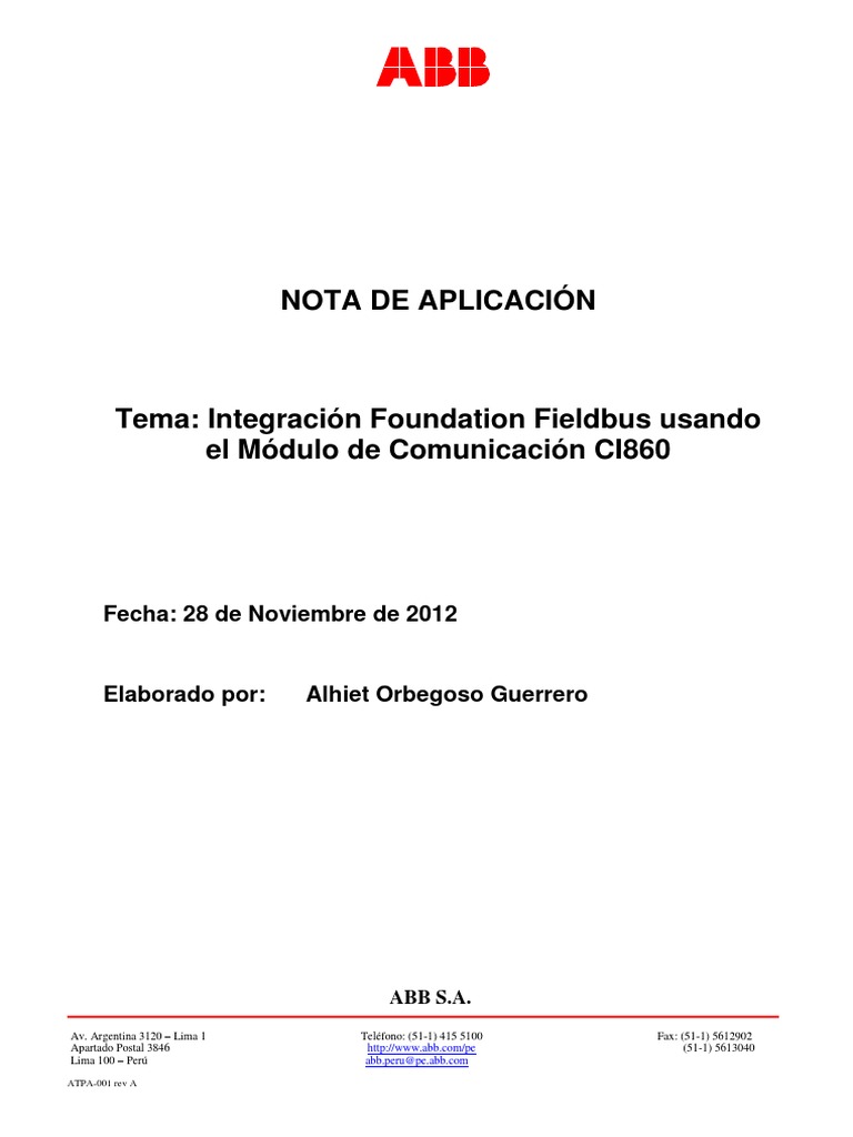 Integración CI860 en Foundation Fieldbus | PDF | Servidor (Computación ...