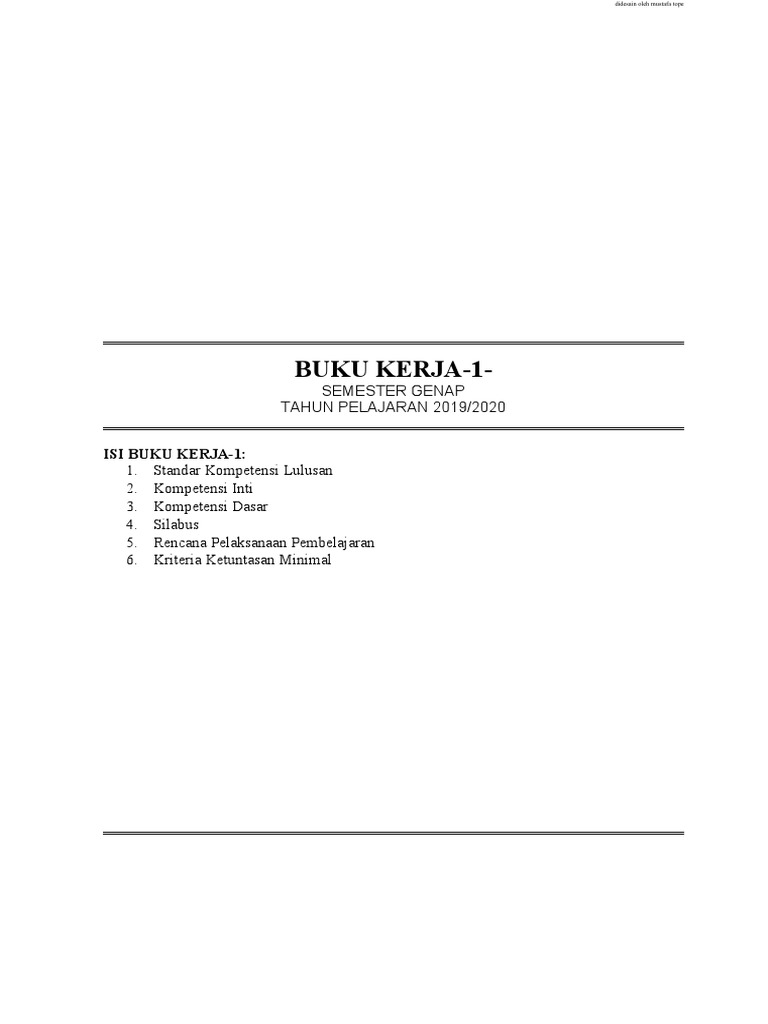 Format Buku Kerja Guru - 1 | PDF