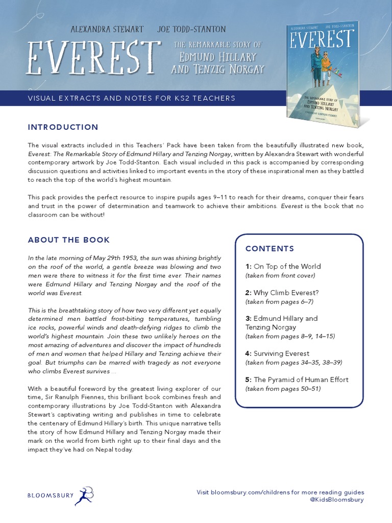 Everest Teachers Notes Bloomsbury | PDF | Mount Everest