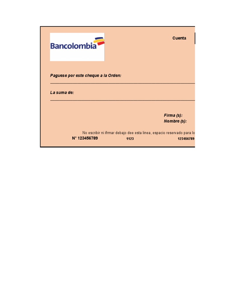 Formato Cheque | PDF