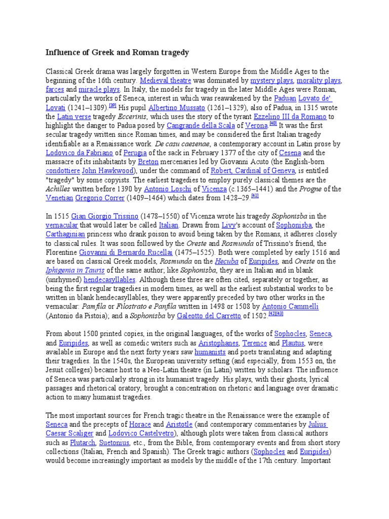 Influence of Greek and Roman Tragedy: Achilles Written Before 1390 by ...