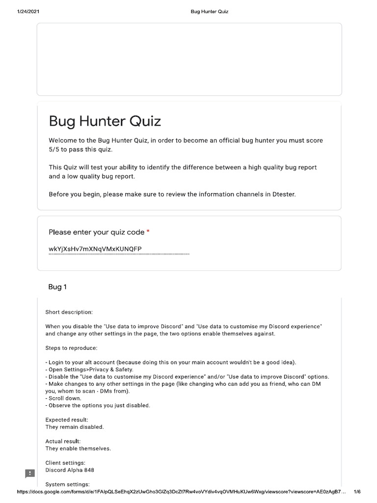 Discord Bug Hunter QnA | PDF