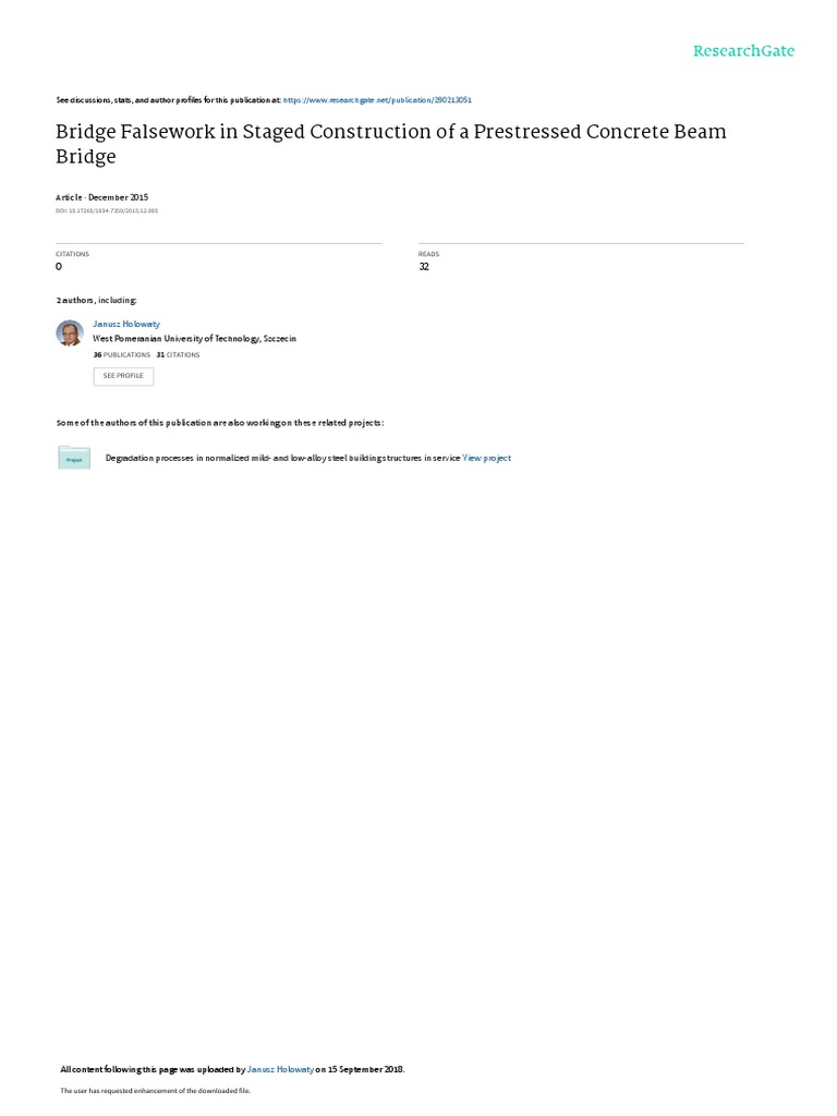 Bridge Falsework in Staged Construction of A Prest | PDF | Bridge ...