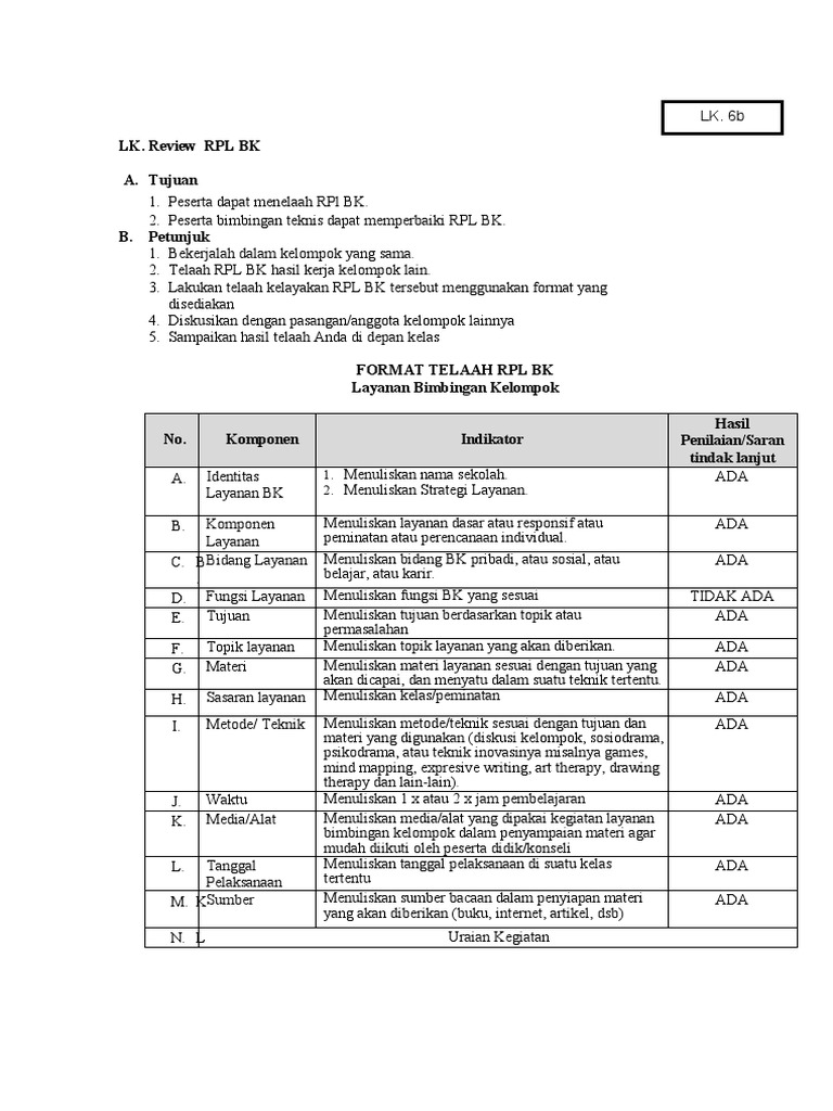 LK 6 Review RPL. Klasikal & BKP | PDF