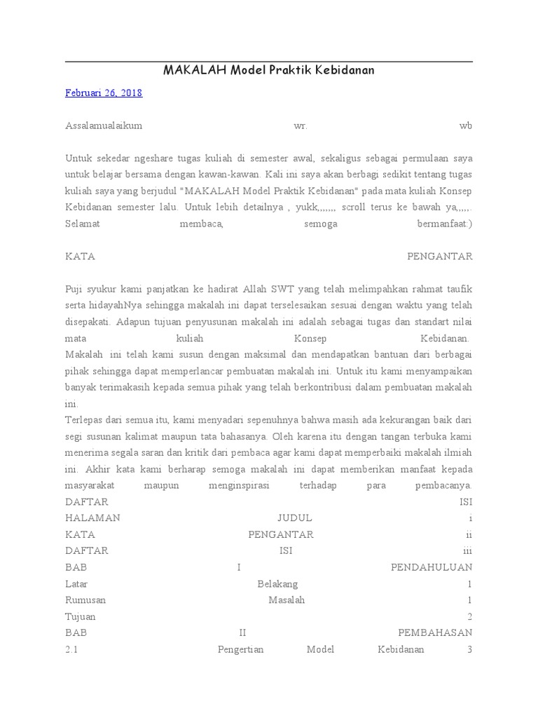 MAKALAH Model Praktik Kebidanan | PDF