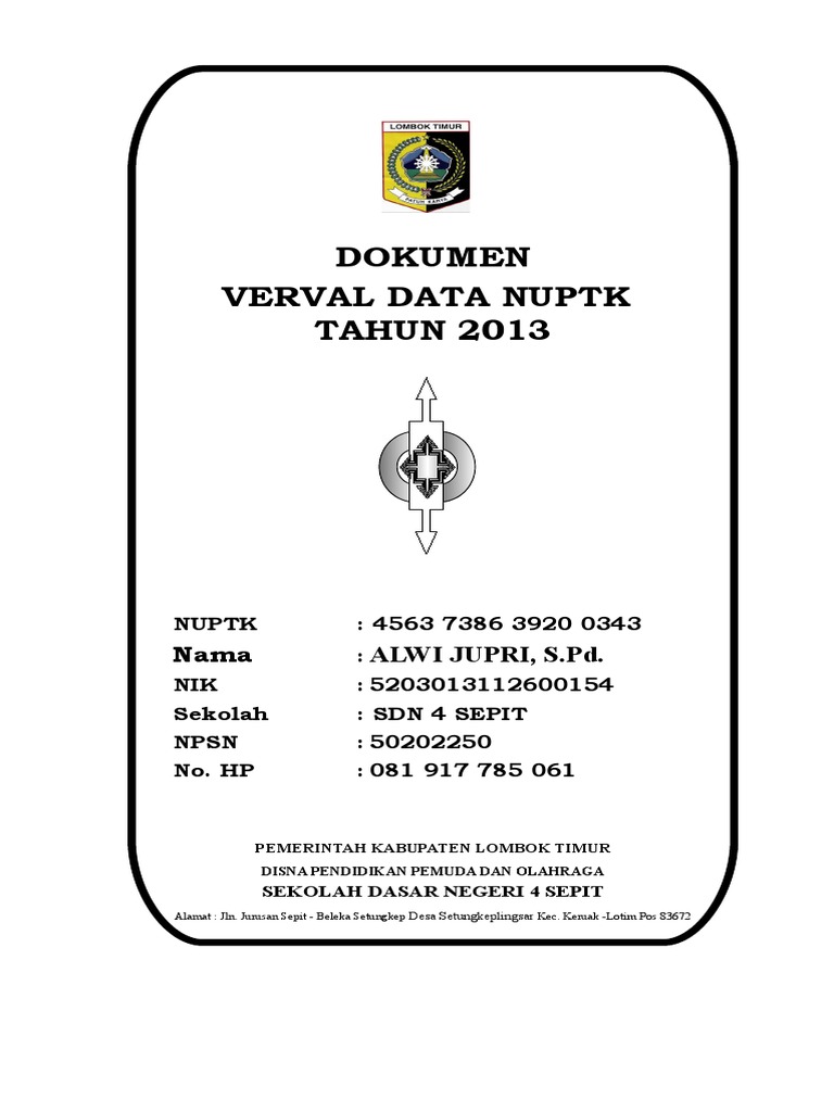 Cover Berkas Verval NUPTK 02 | PDF