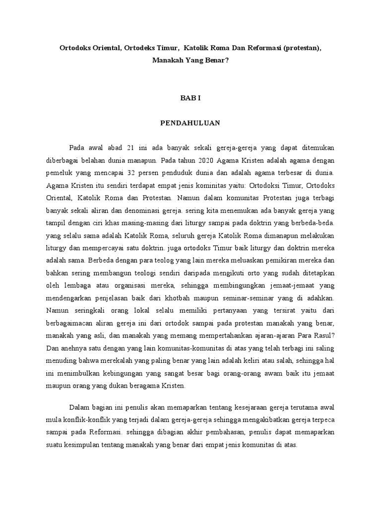 Sejarah Perpecahan Gereja Kristen | PDF