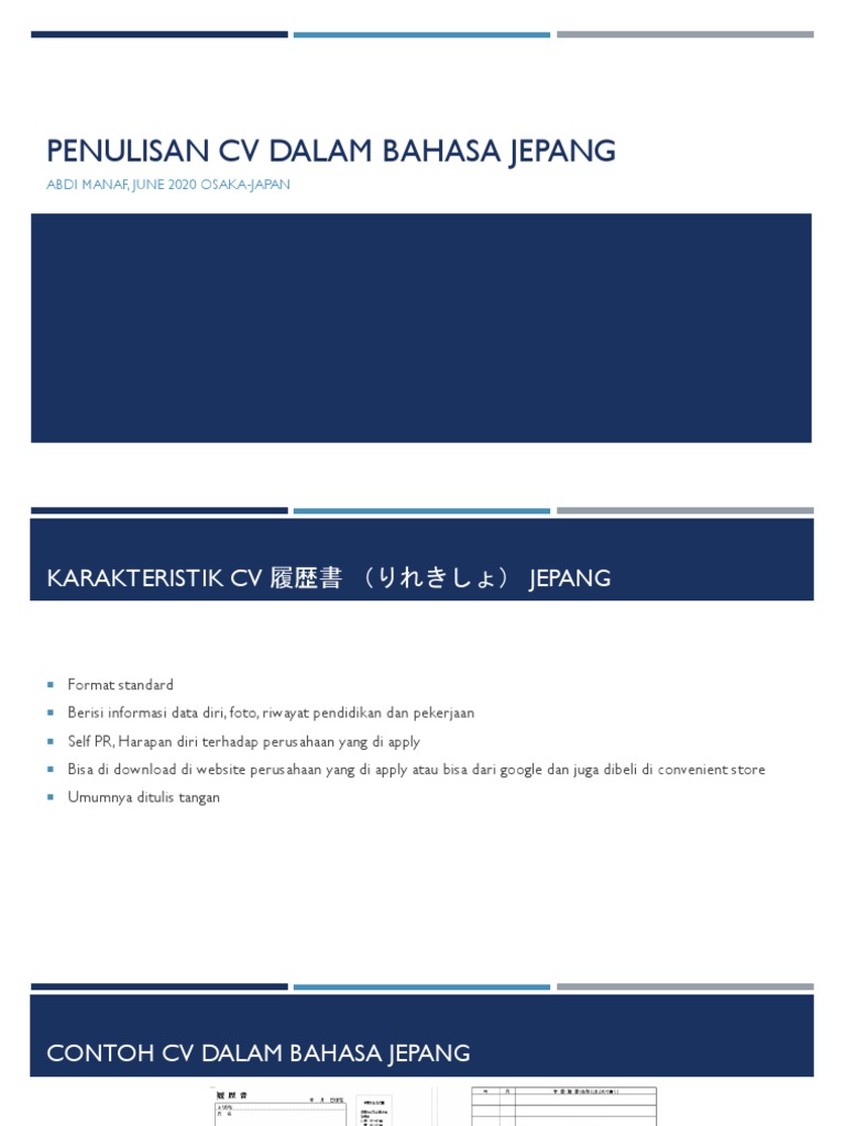 Penulisan CV Dalam Bahasa Jepang | PDF