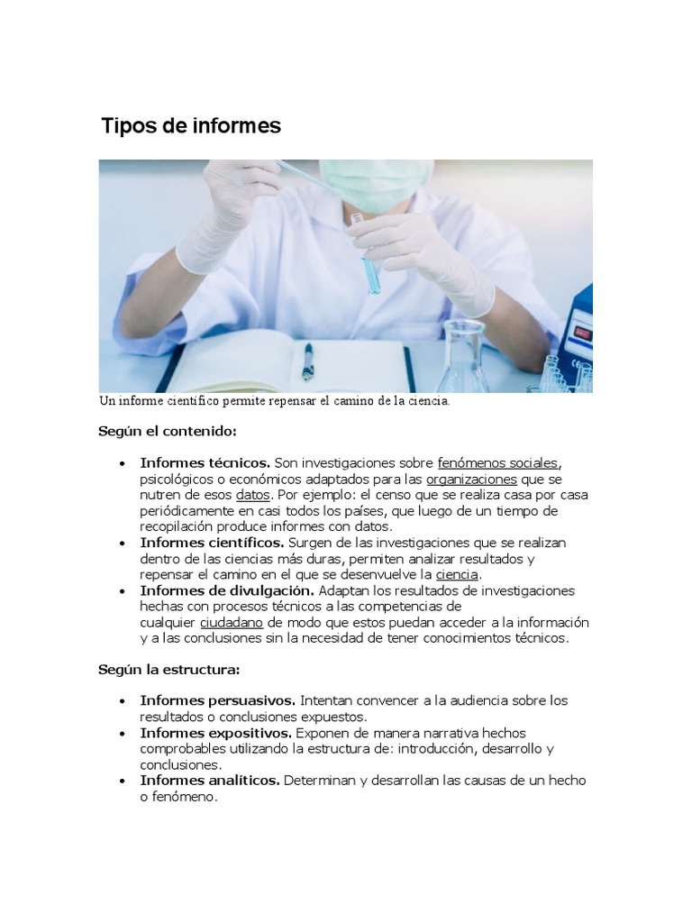 Tipos de Informes | PDF