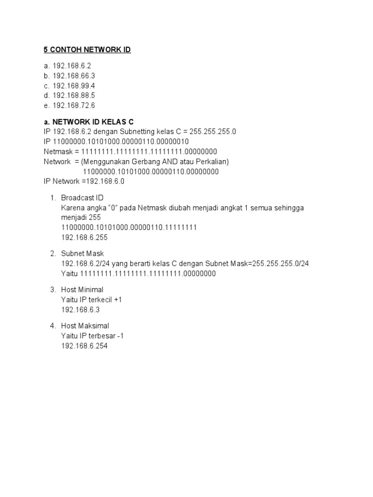 5 Contoh Network Id Gelgel Abdiutama | PDF