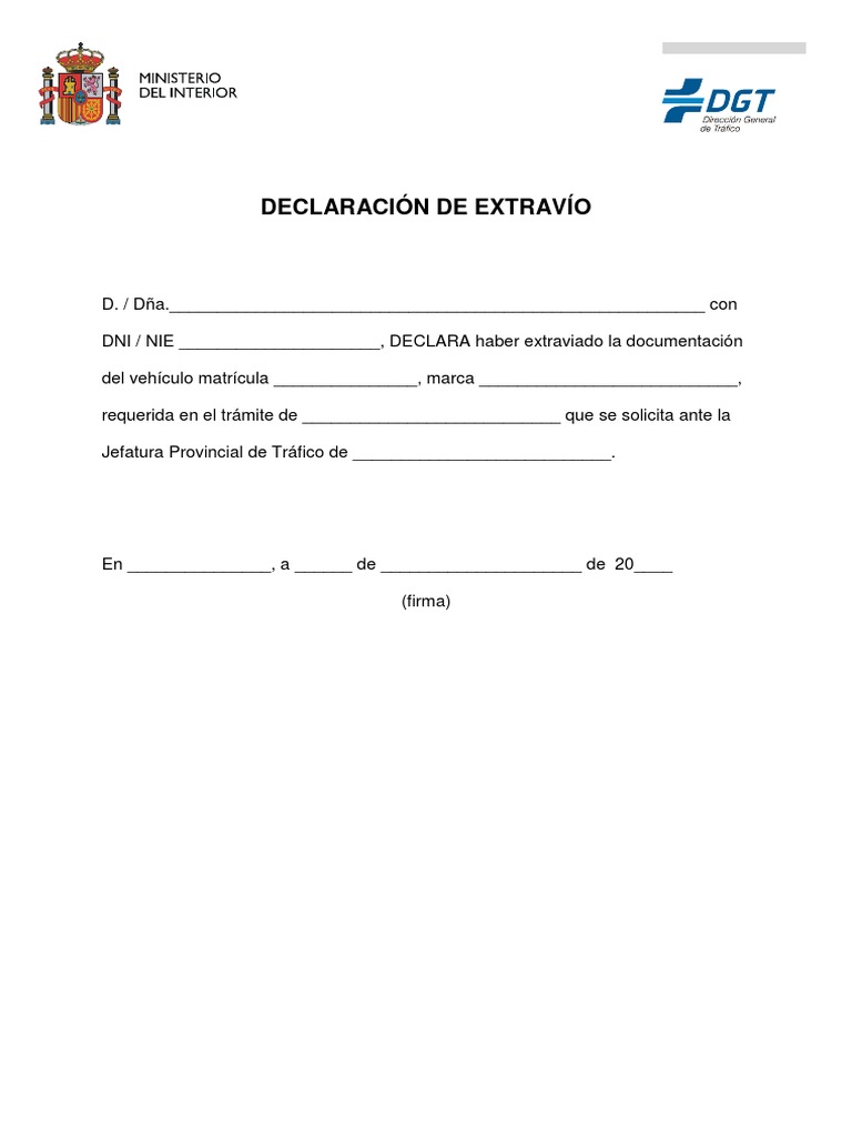 Declaracion de Extravio | PDF