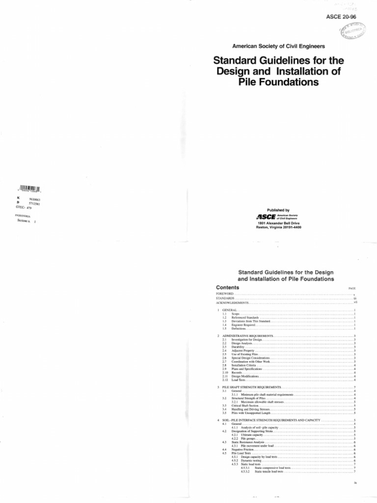 Standard Guidelines For The Design and Lnstallation of Pile Foundations ...