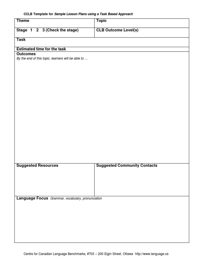 CLB Lesson Plan-Template | PDF
