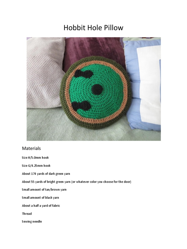 Hobbit Hole Pillow: Materials | PDF | Yarn | Decorative Arts