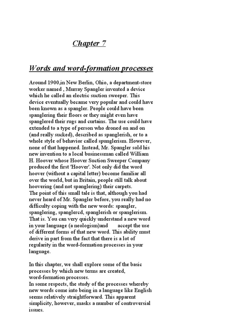 Words and Word-Formation Processes | PDF | Acronym | Adjective