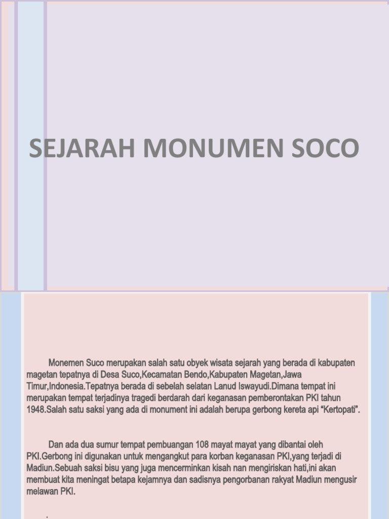 Sejarah Monumen Soco dan Pembantaian PKI | PDF | Ilmu Sosial | Perjalanan