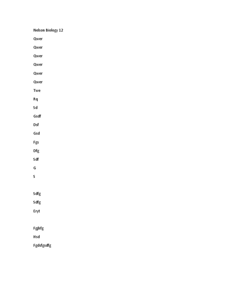Nelson Biology 12 | PDF