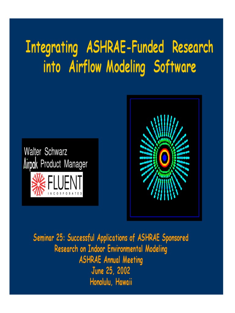 Integrating ASHRAE-Funded Research Into Airflow Modeling Software | PDF ...