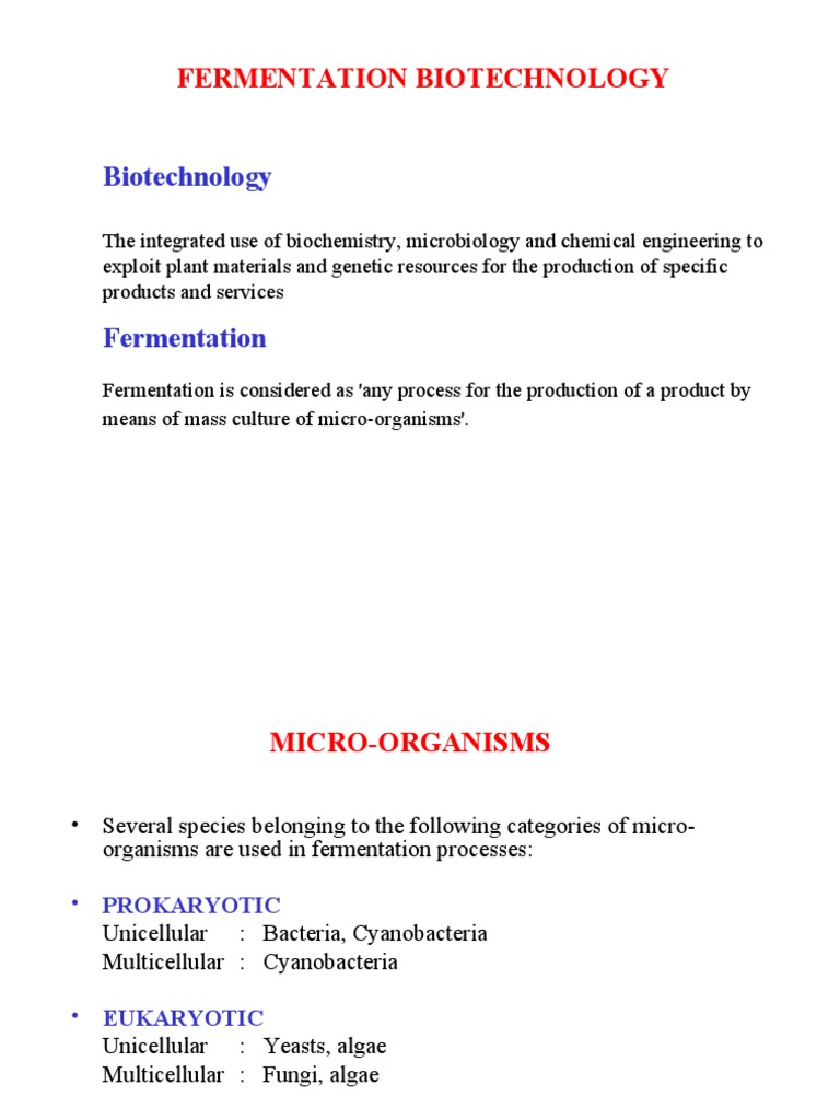 Fermentation Presentation | PDF | Microorganism | Fermentation