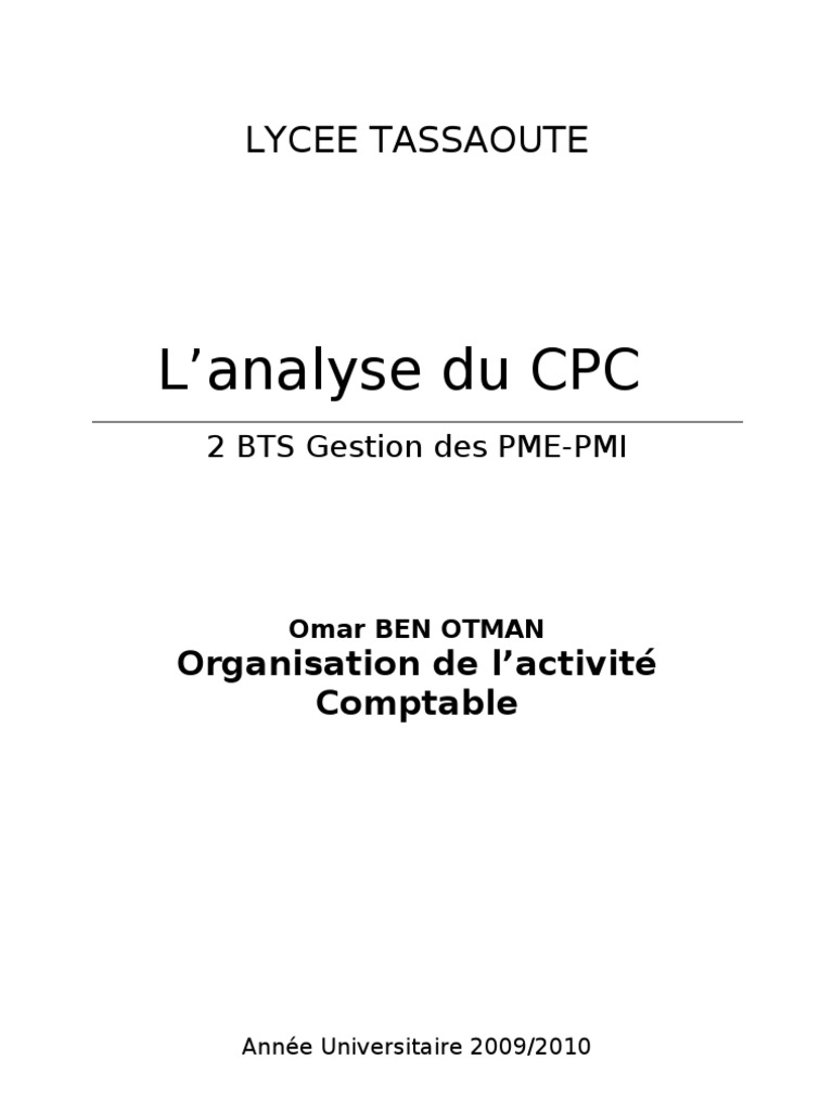 Analyse du Compte Produits et Charges | PDF | Valeur ajoutée | Dépréciation