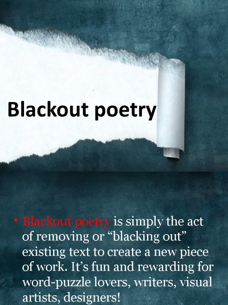 Create poetry by erasing text | PDF | Poetry | Writing