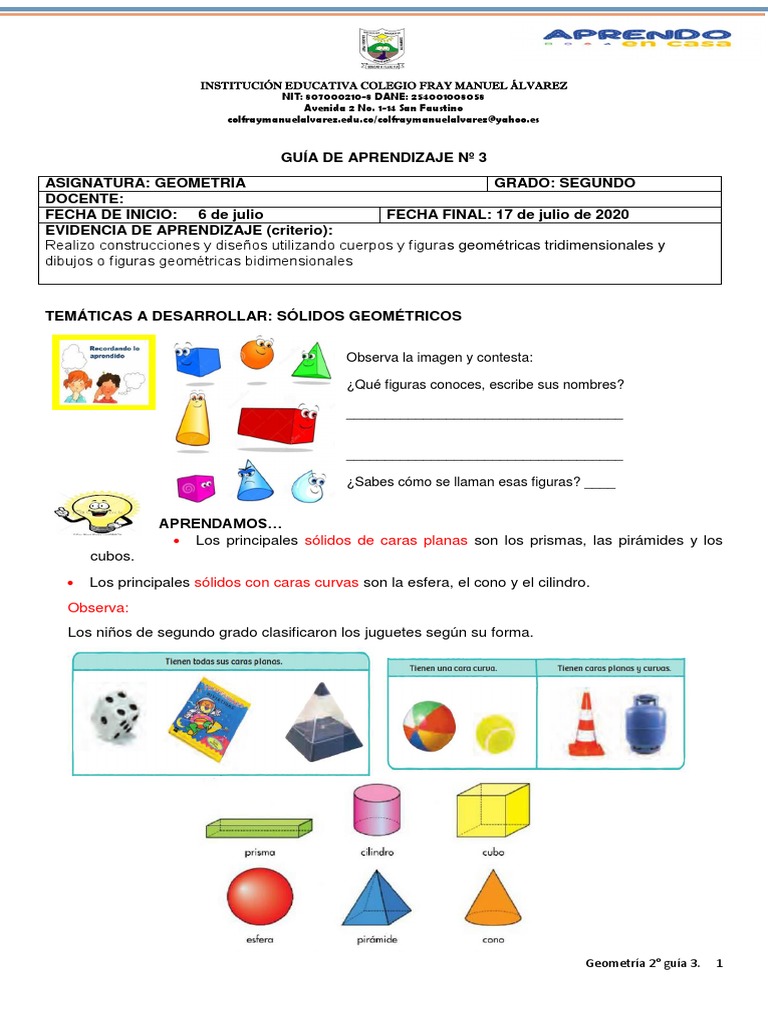 Guía de Geometría para 2° Grado | PDF | Polígono | Geometría euclidiana
